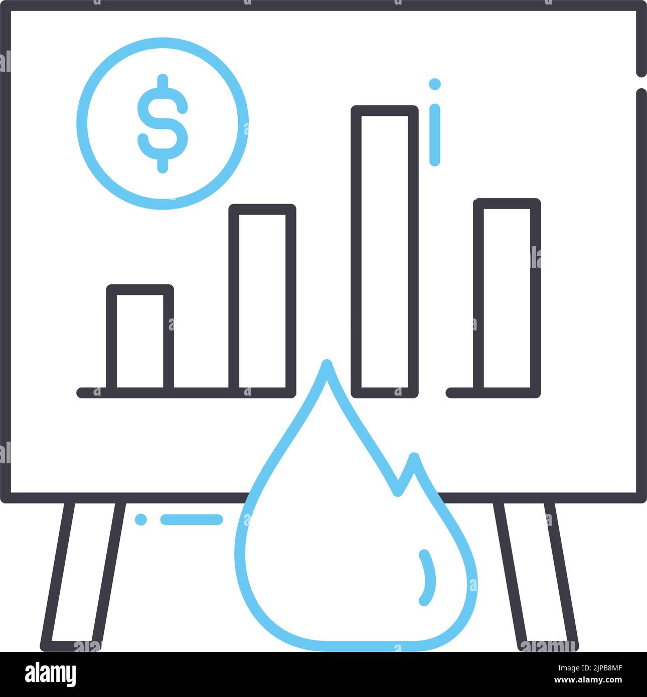risk analysis line icon, outline symbol, vector illustration, concept ...