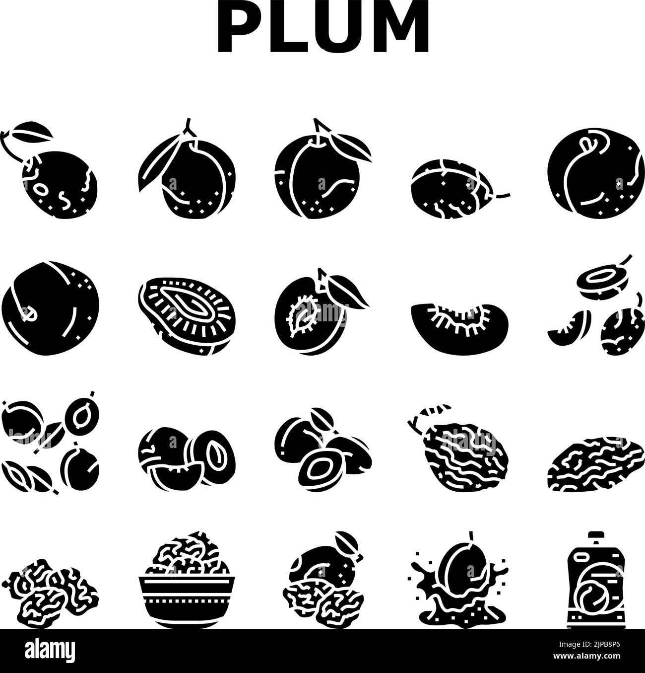 plum fruit green red prune icons set vector Stock Vector Image & Art ... plum fruit green red prune icons set vector Stock Vector Image & Art ...