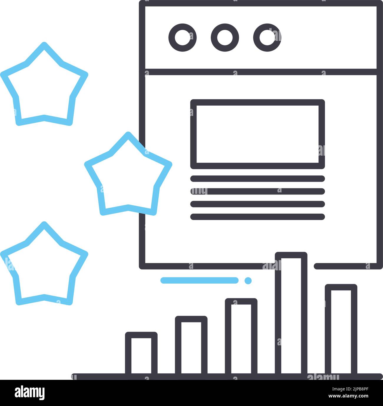 impressions rate line icon, outline symbol, vector illustration ...