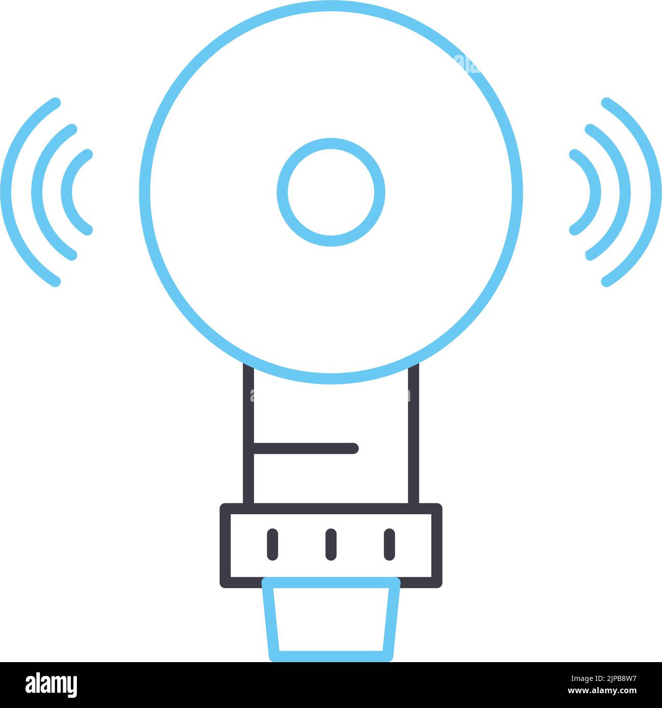 intruder alert line icon, outline symbol, vector illustration, concept ...