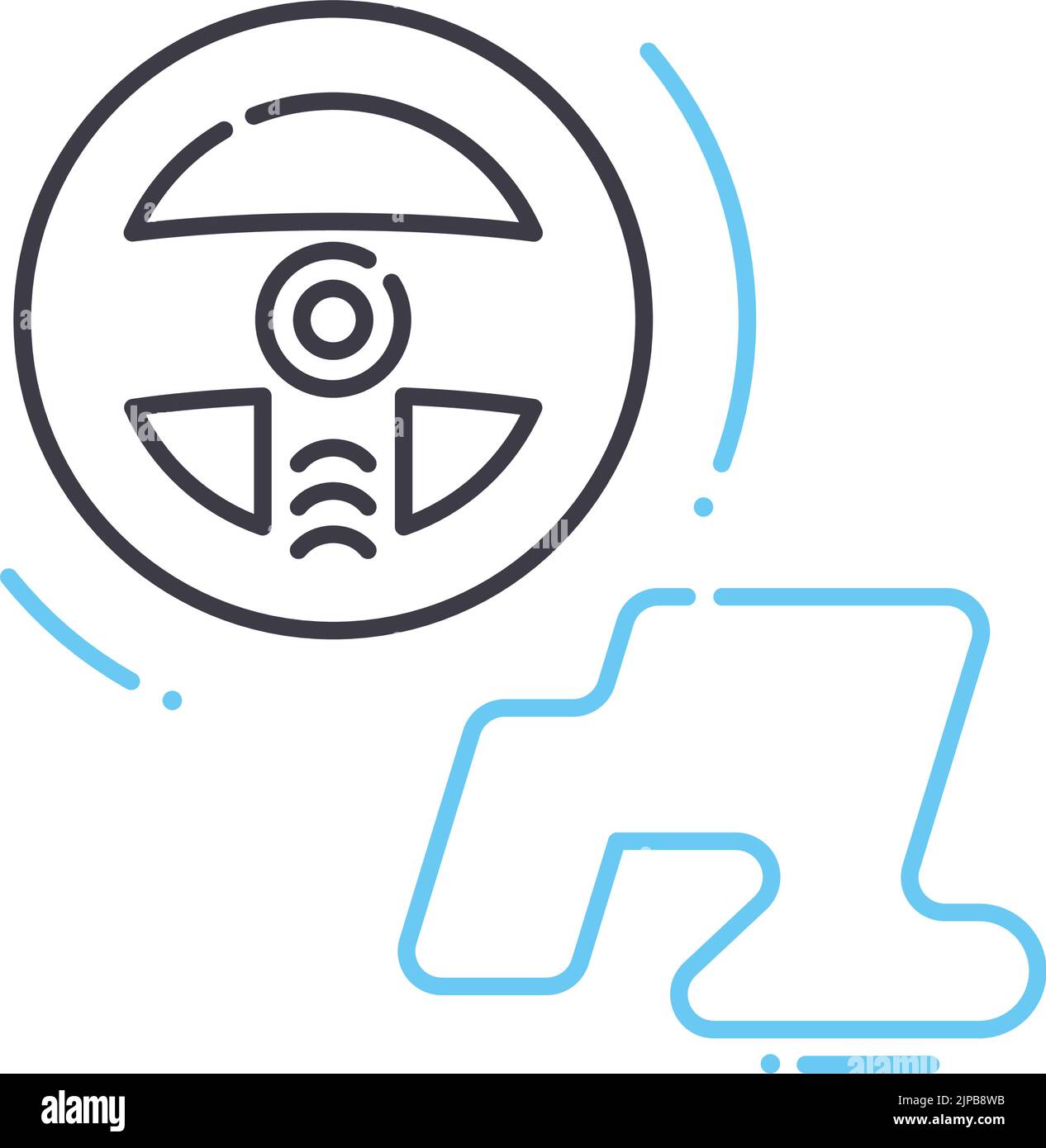 racing line icon, outline symbol, vector illustration, concept sign ...