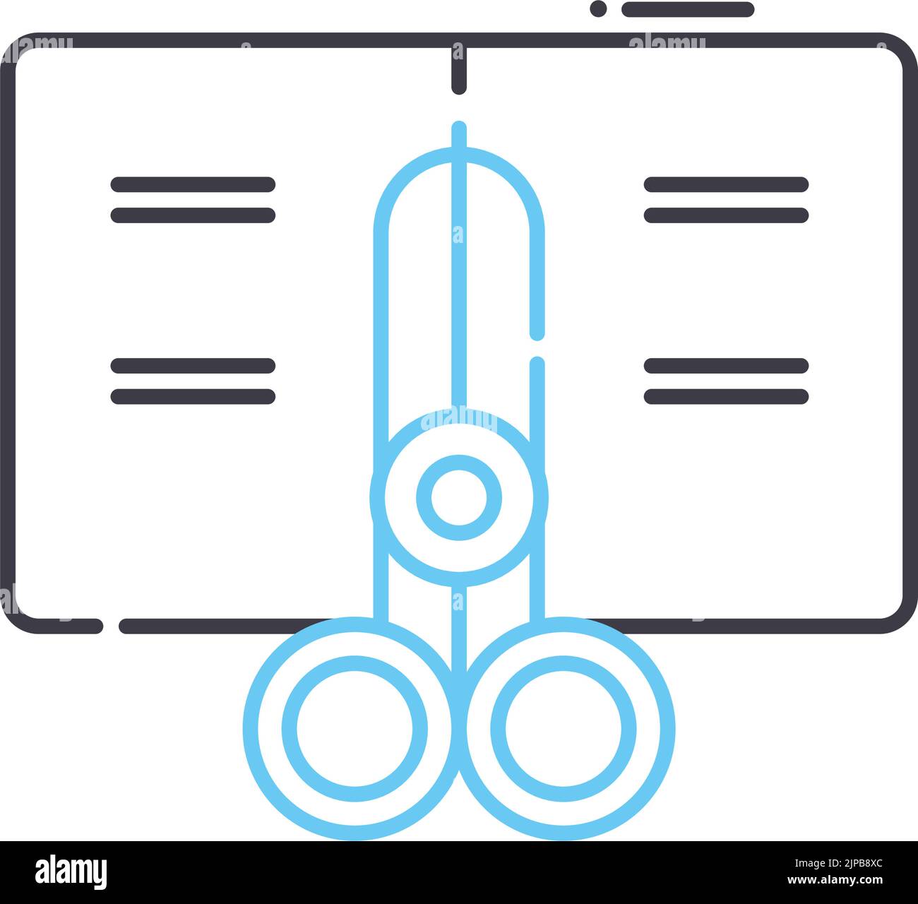 scissor line icon, outline symbol, vector illustration, concept sign ...