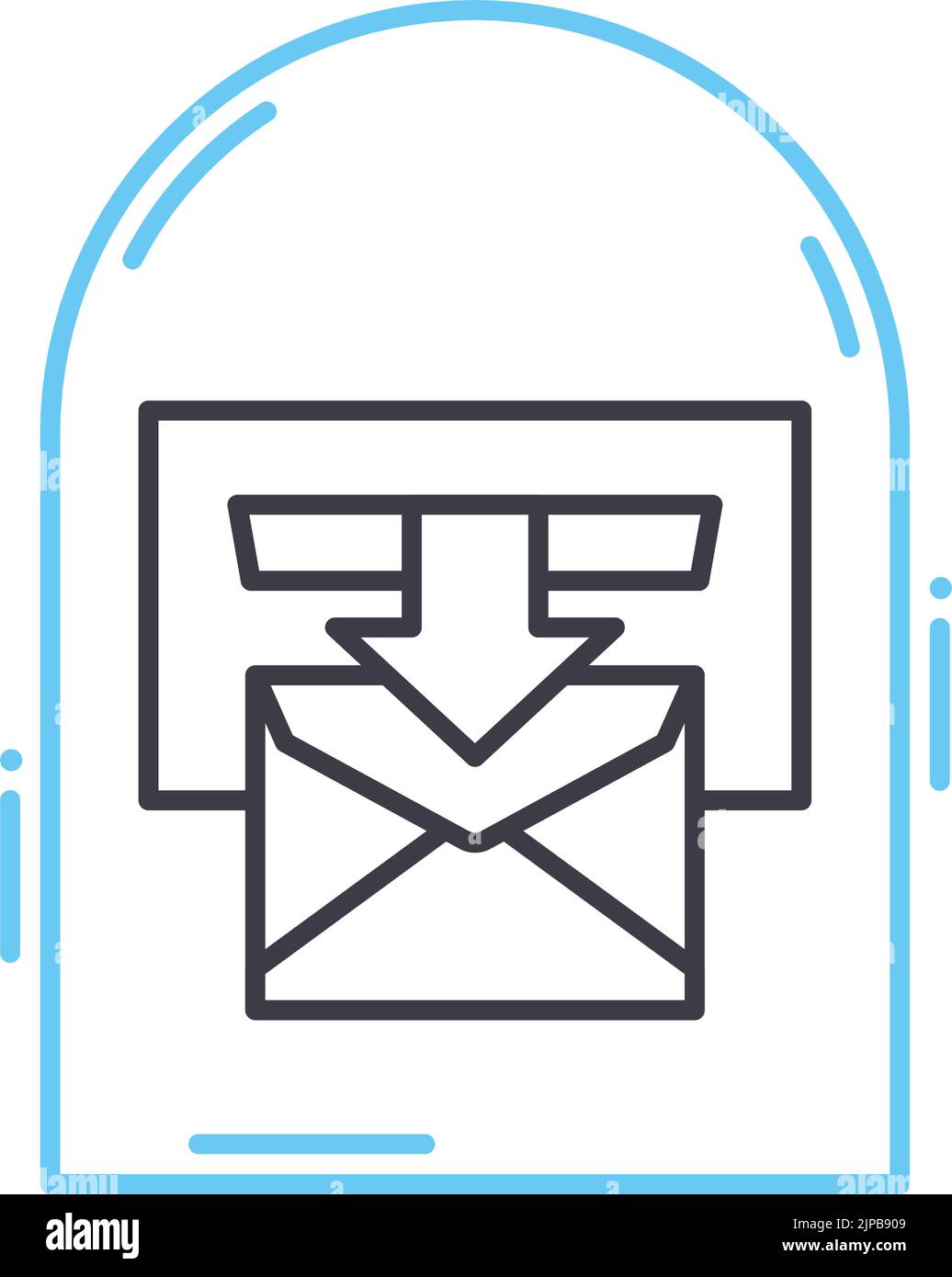 mailbox line icon, outline symbol, vector illustration, concept sign ...