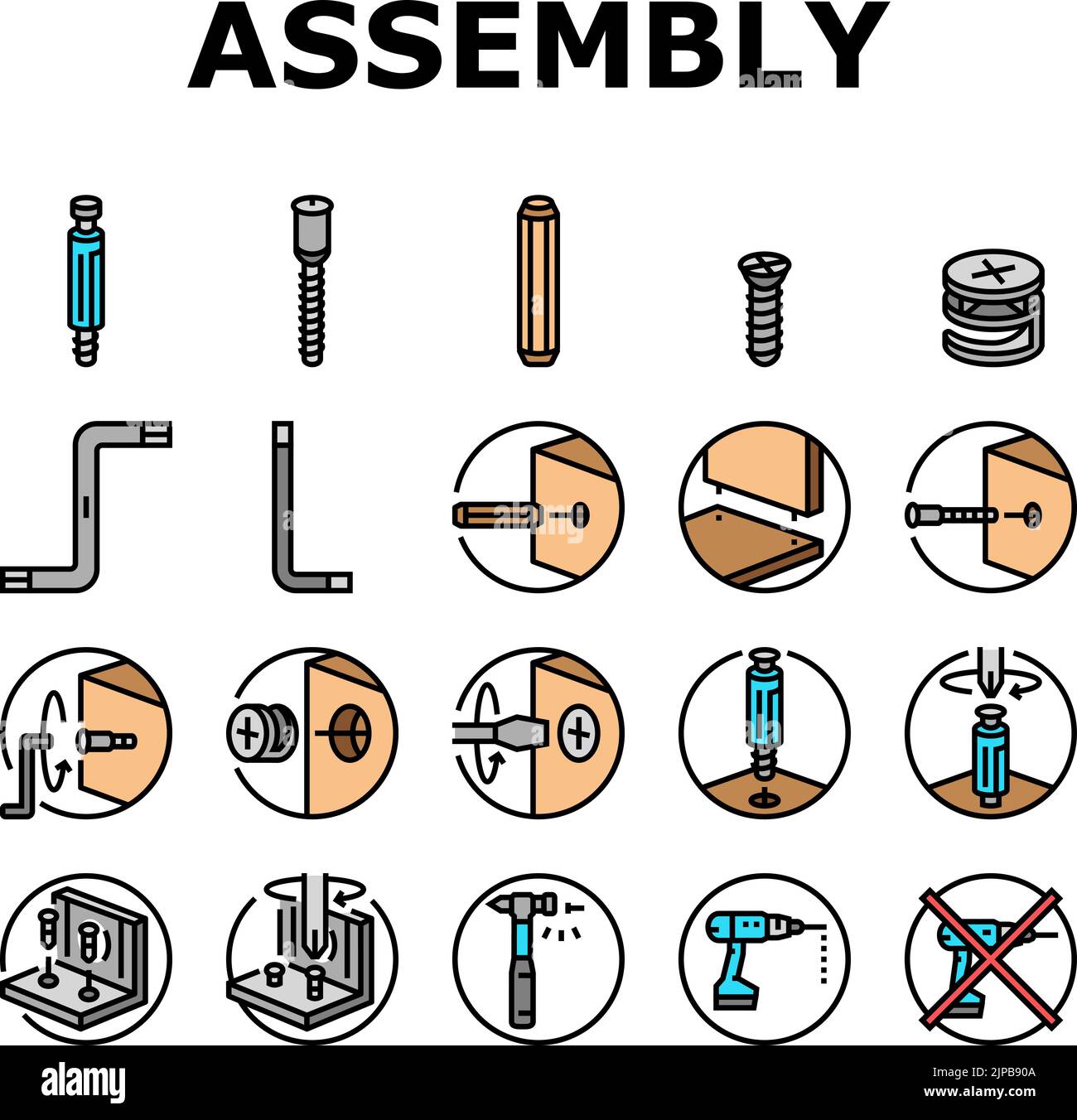 assembly furniture instruction icons set vector Stock Vector Image ... assembly furniture instruction icons set vector Stock Vector Image ...