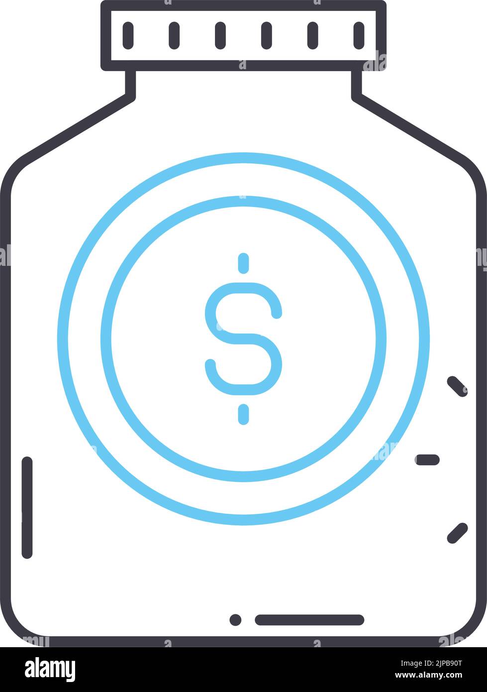 savings line icon, outline symbol, vector illustration, concept sign ...