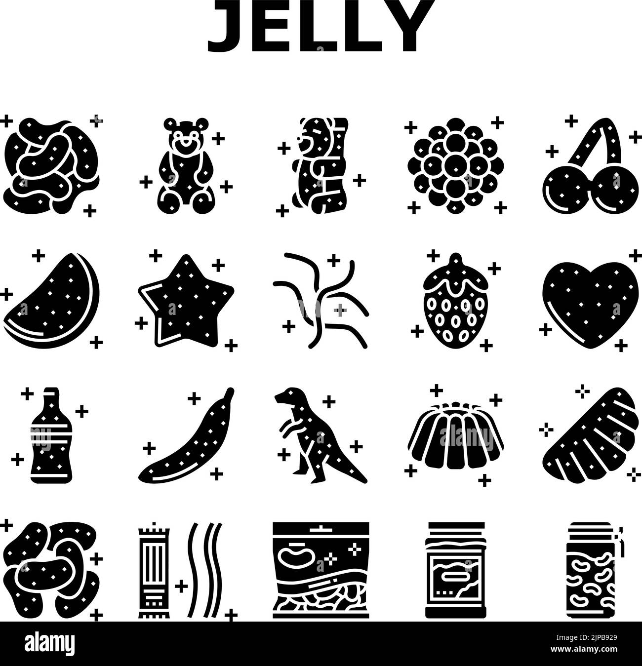 jelly candy gummy bear fruit gum icons set vector Stock Vector Image ...