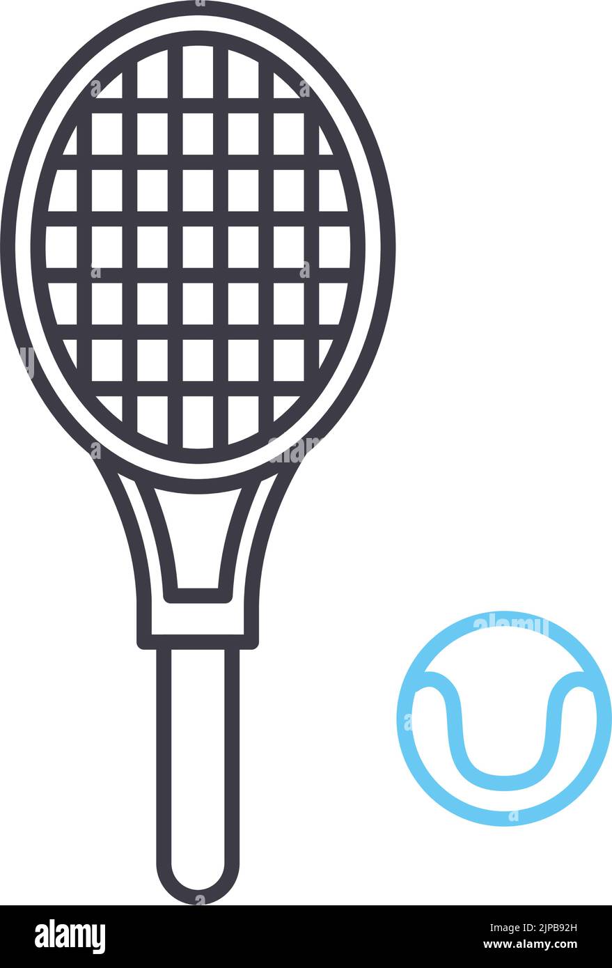 racket line icon, outline symbol, vector illustration, concept sign ...
