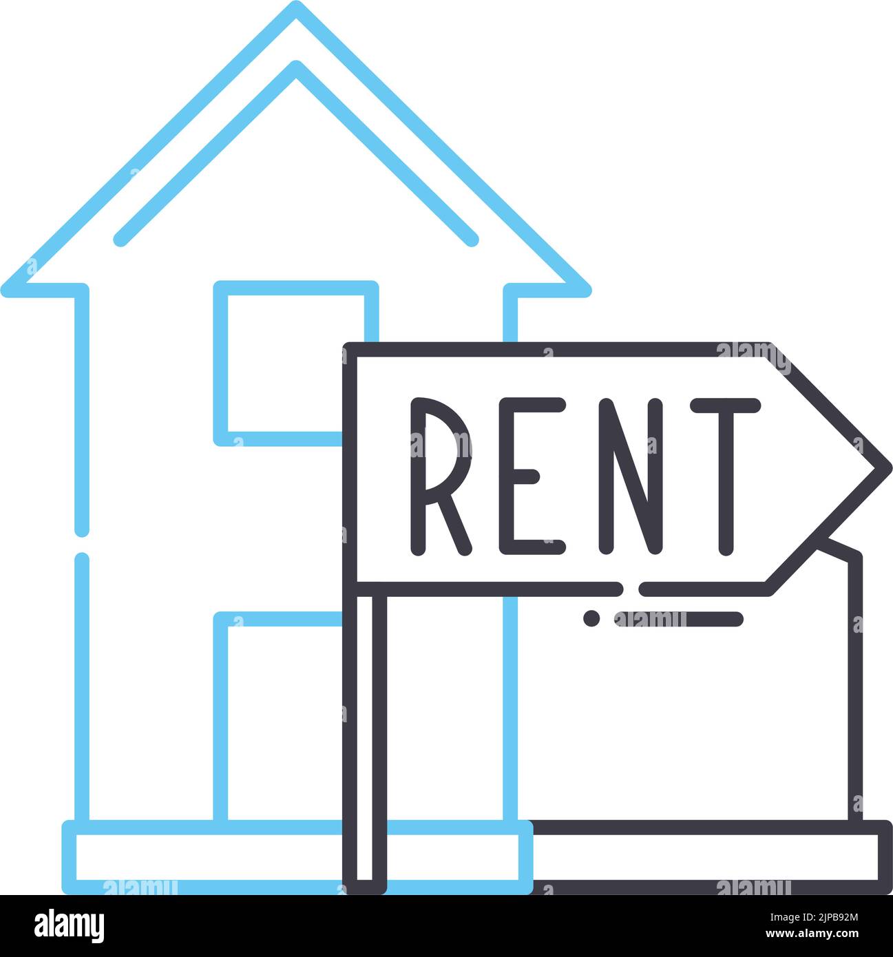 rent line icon, outline symbol, vector illustration, concept sign Stock ...