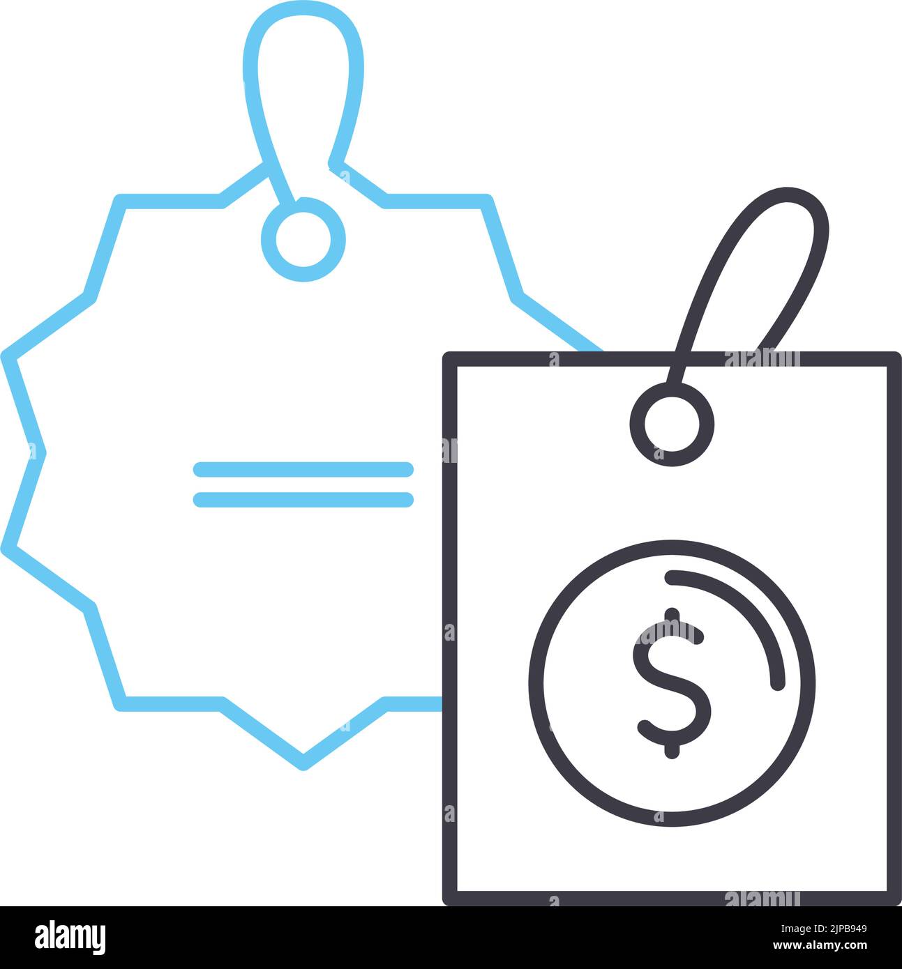 price tag line icon, outline symbol, vector illustration, concept sign ...