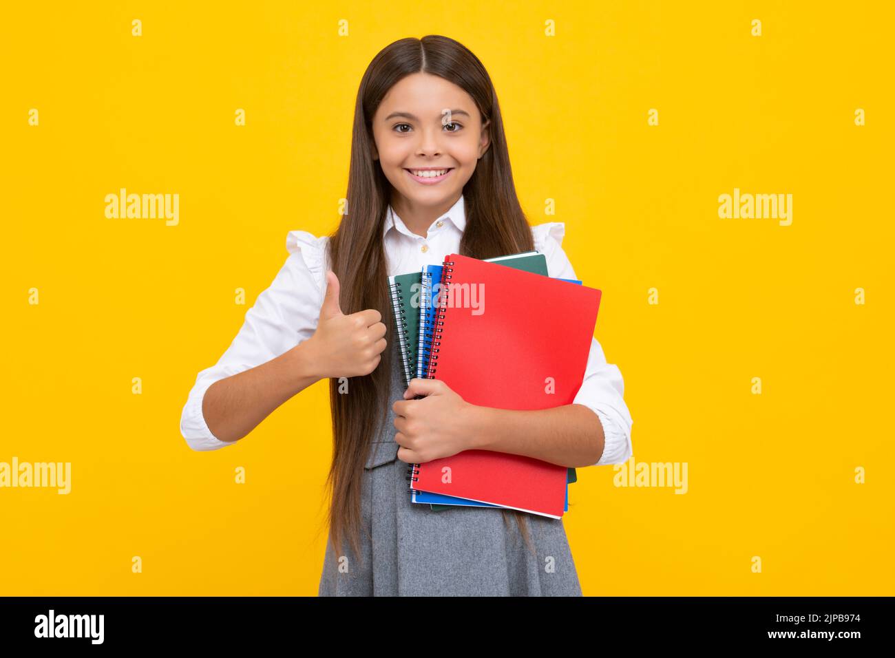 Back to school. Portrait of teenage school girl with books. Children ...