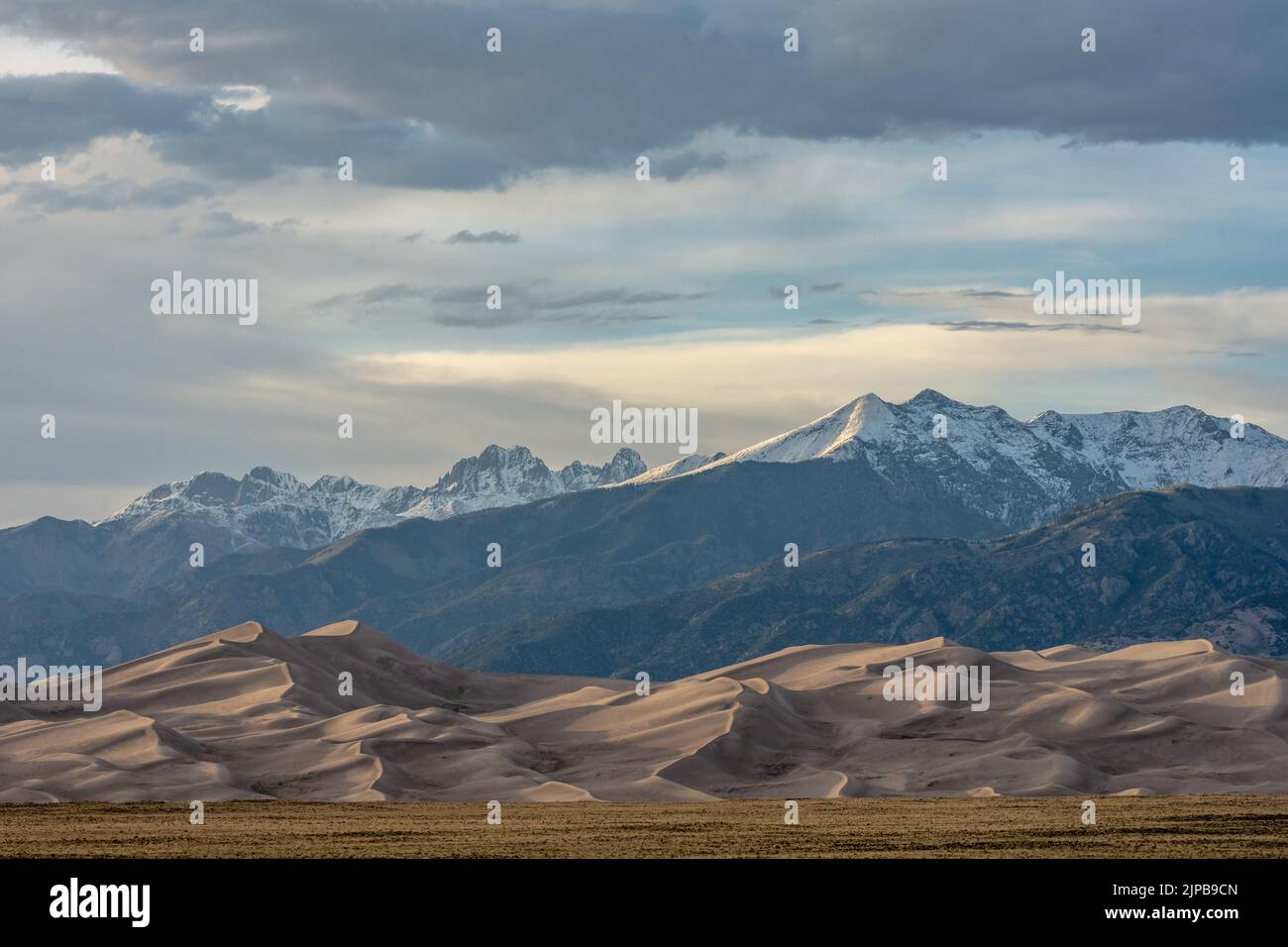 Layers of Mountains Dunes and Plains in Great Sand Dunes National Park ...