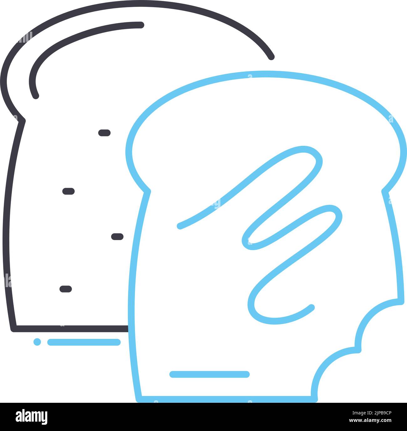 toast line icon, outline symbol, vector illustration, concept sign ...