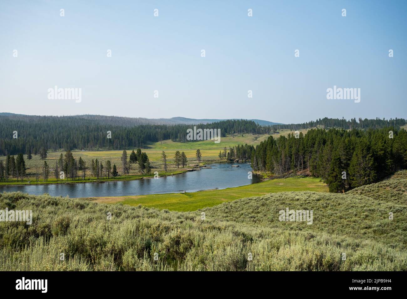Looking Down To the Yellowstone River and Grand Loop Road From Hayden ...