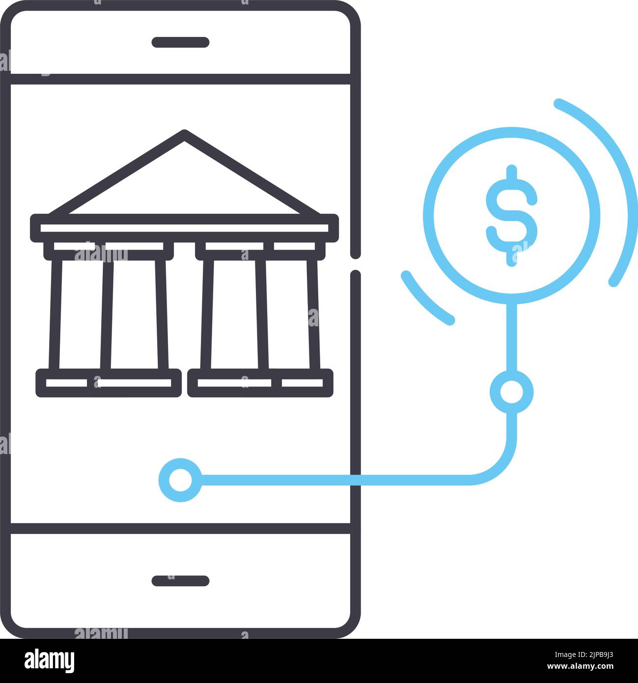 online trade market line icon, outline symbol, vector illustration ...