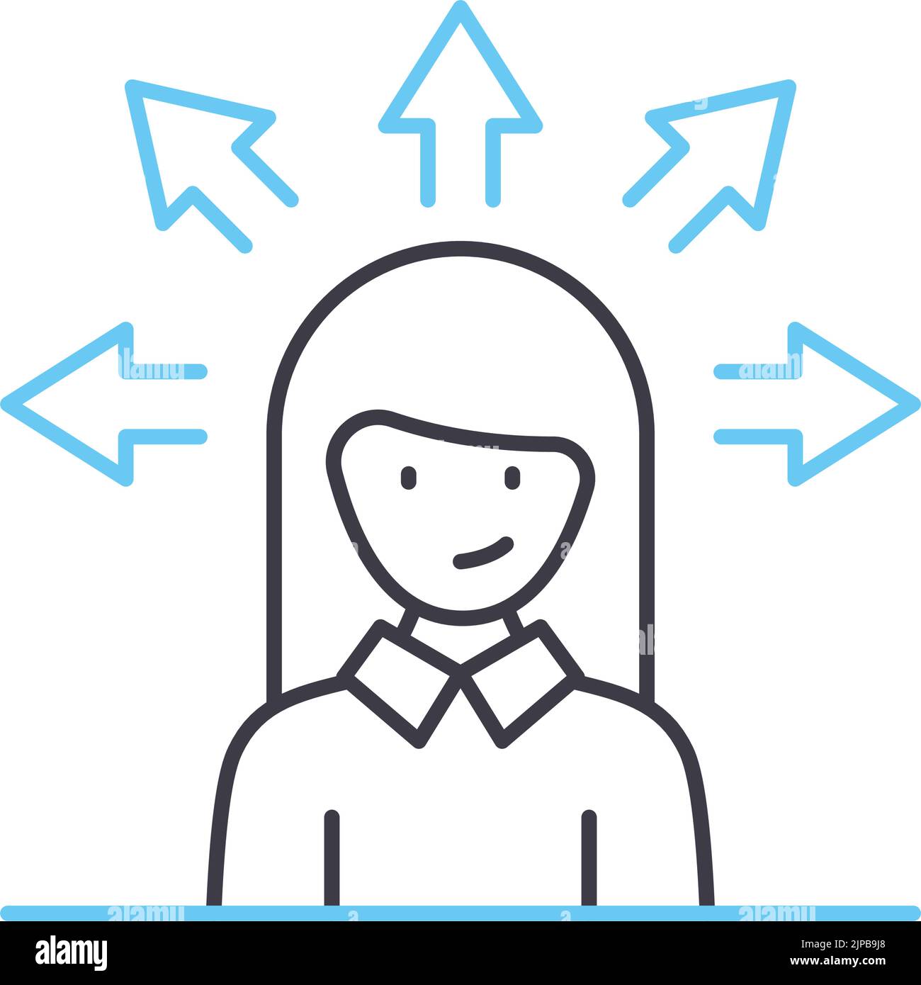 job opportunity line icon, outline symbol, vector illustration, concept ...