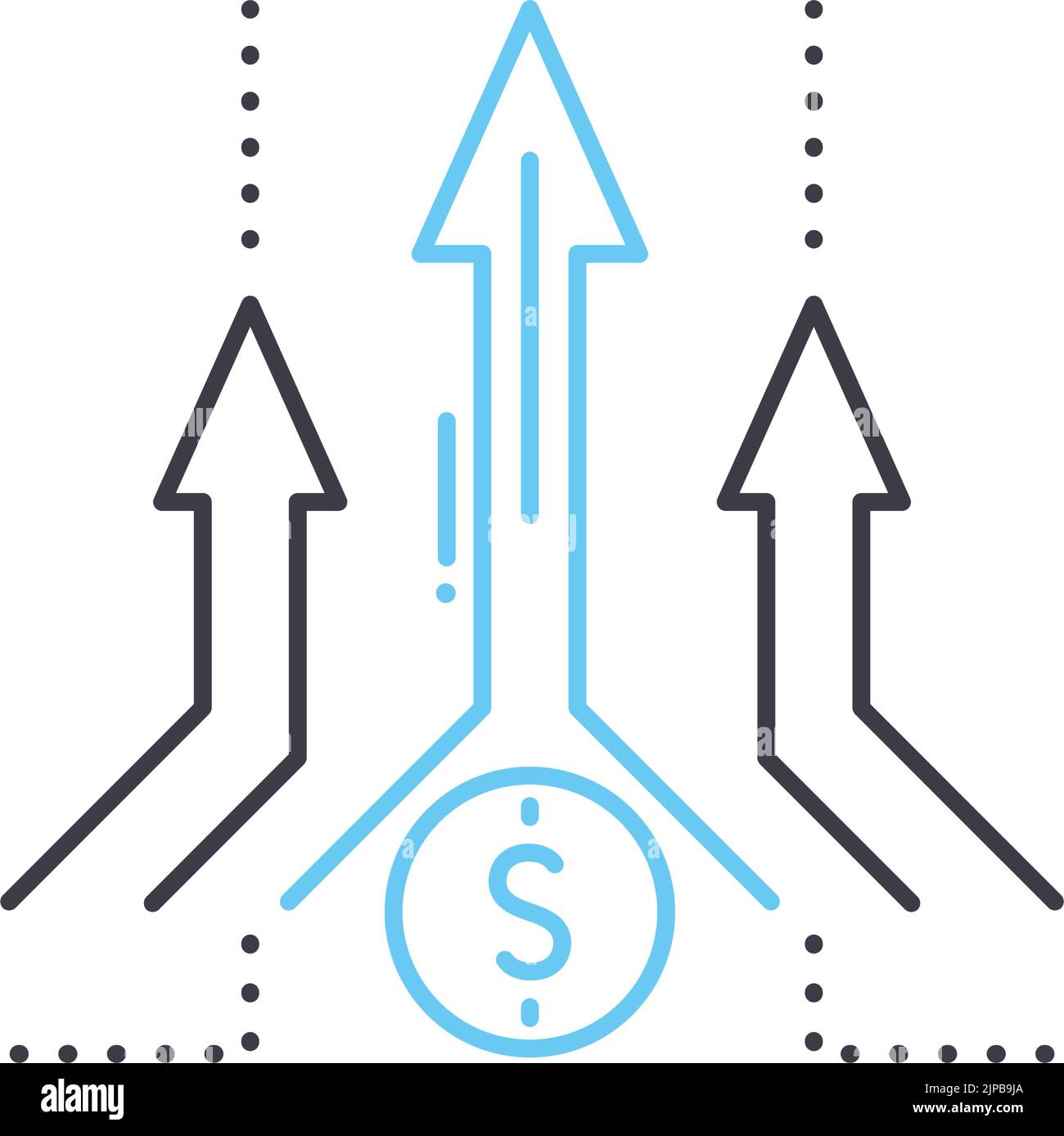 growth line icon, outline symbol, vector illustration, concept sign ...