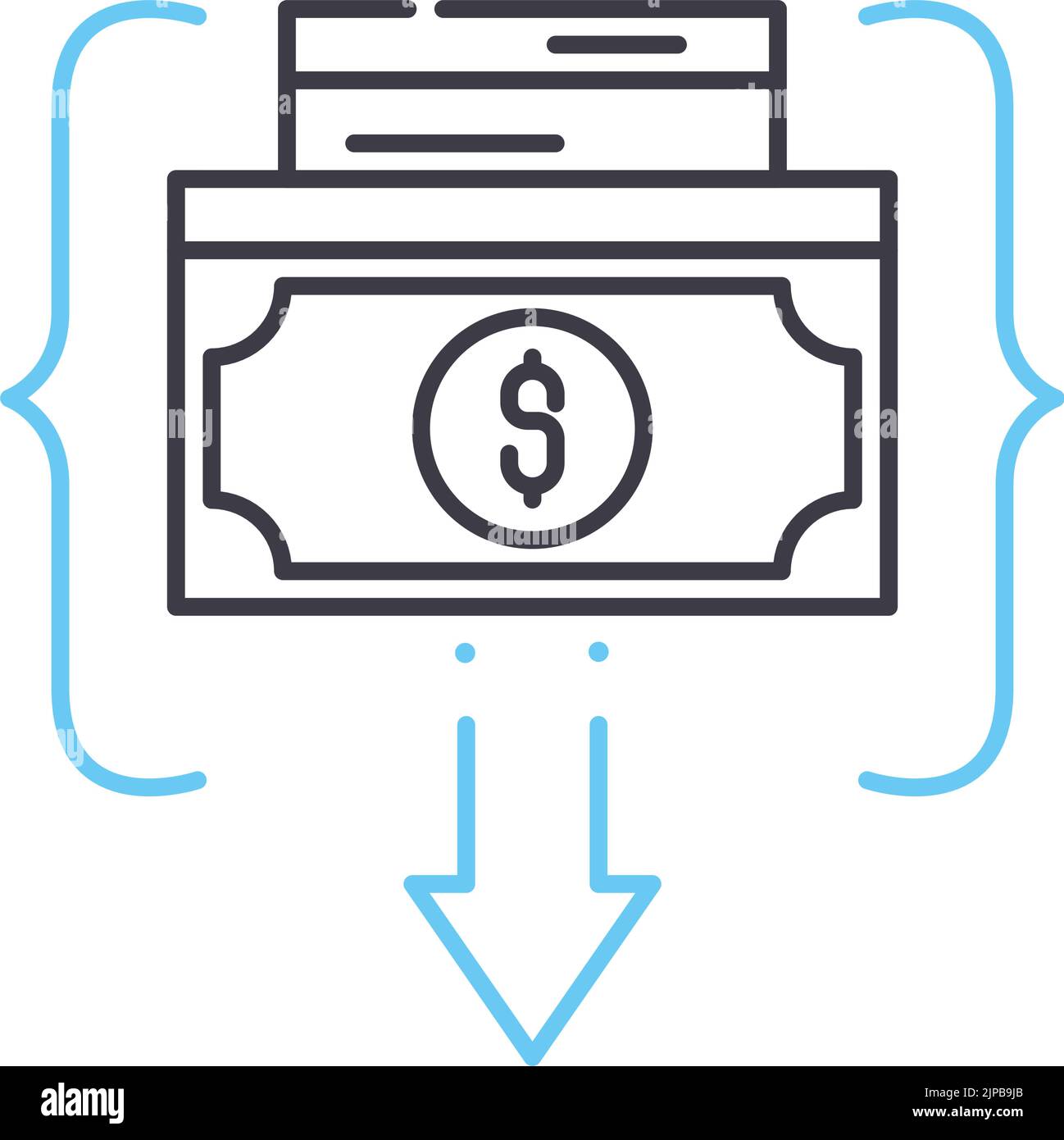 receive amount line icon, outline symbol, vector illustration, concept ...