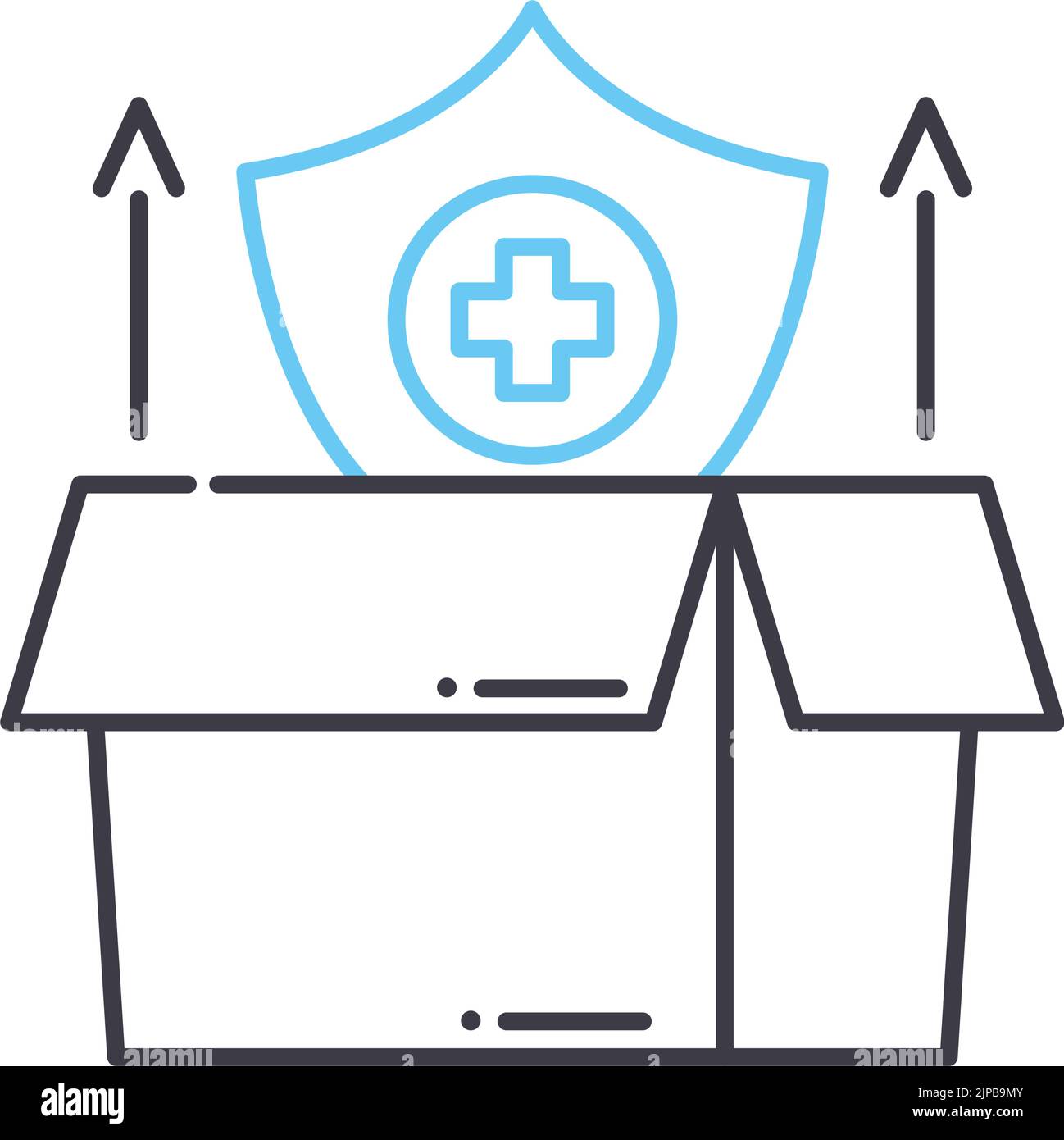 insurance package line icon, outline symbol, vector illustration ...