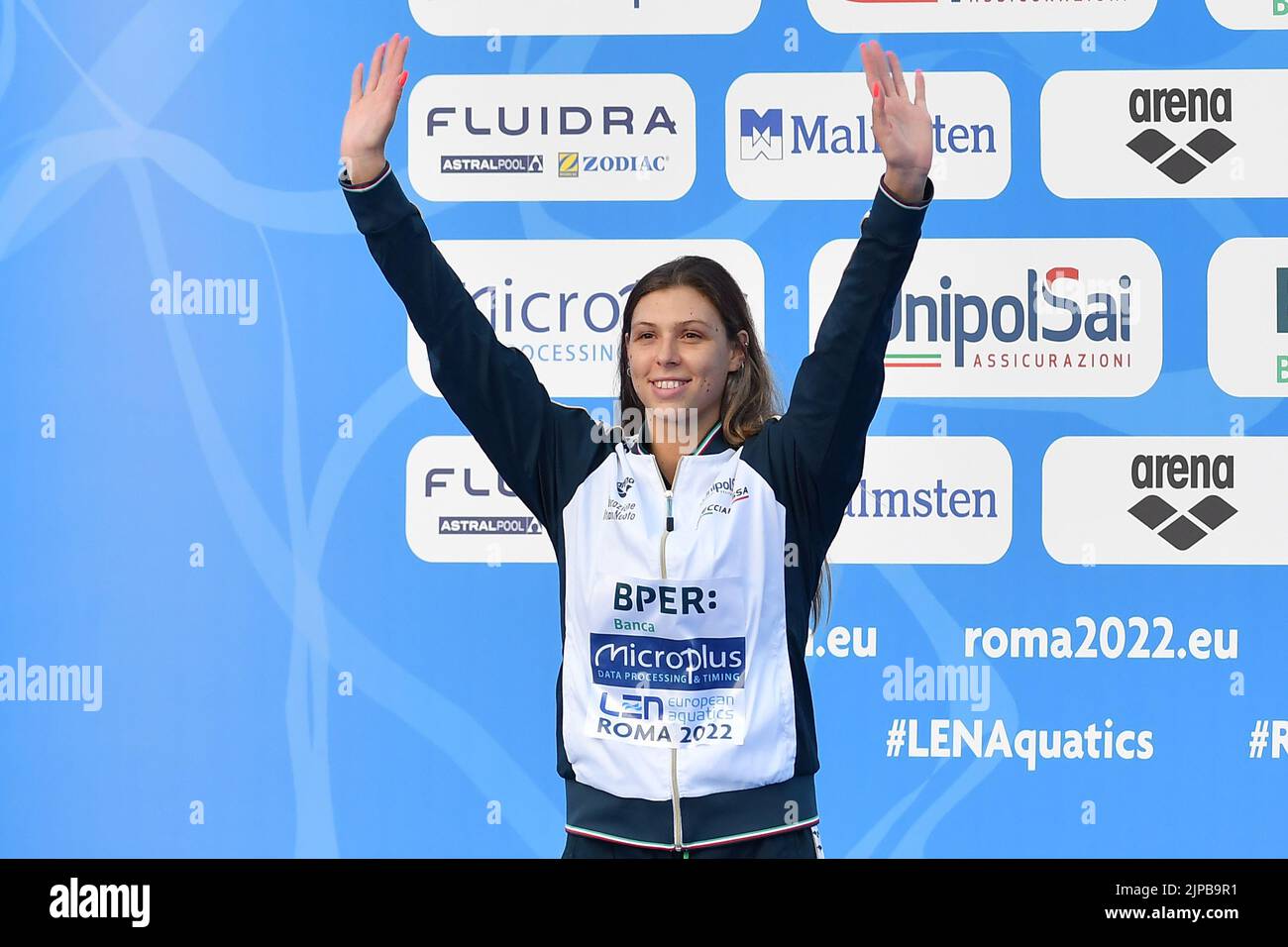 Rome, . 16th Aug, 2022. Sara Franceschi during European Swimming ...