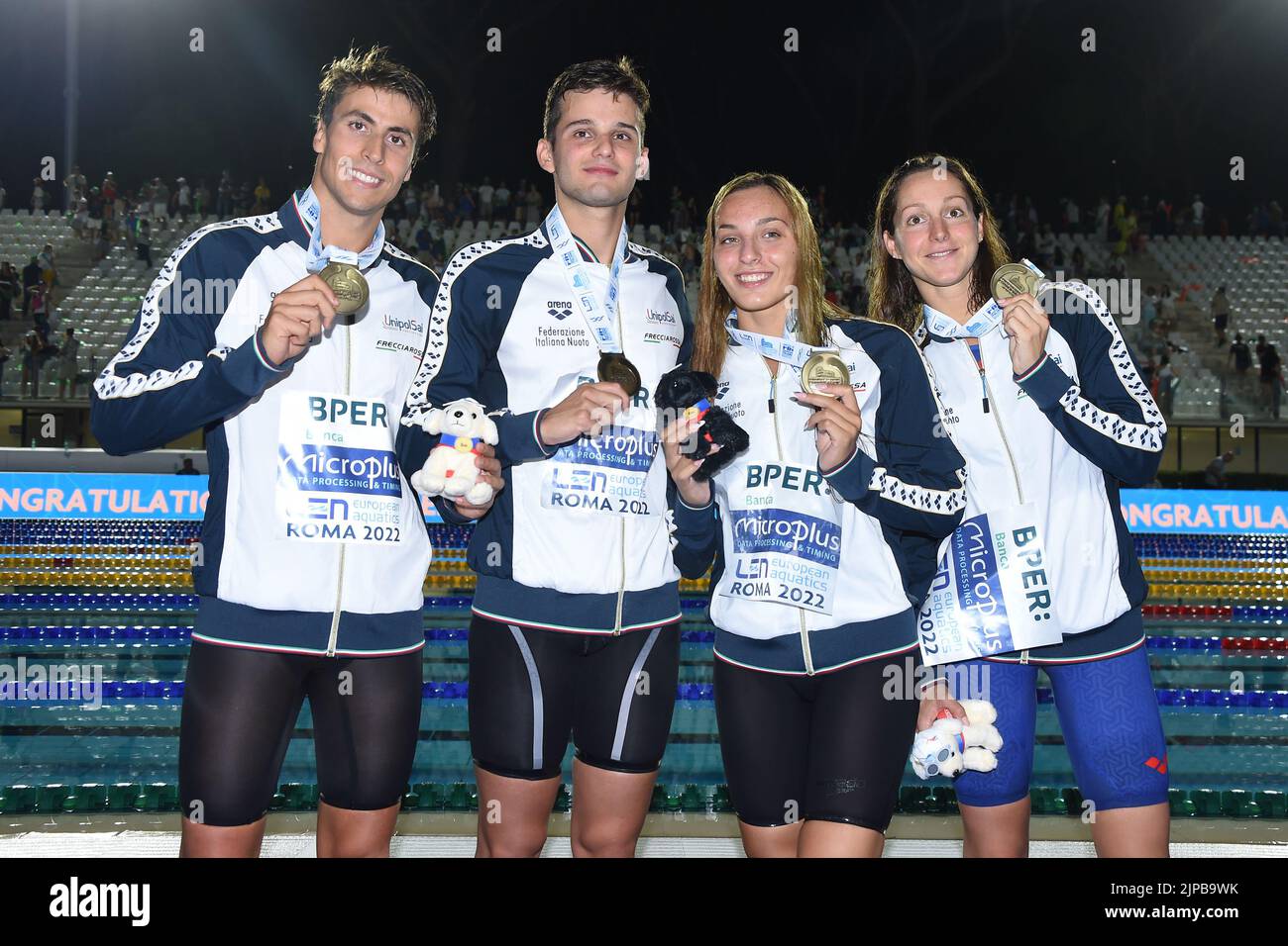 Rome, . 16th Aug, 2022. Stefano Di Cola, Matteo Ciampi, Alice Mizzau ...