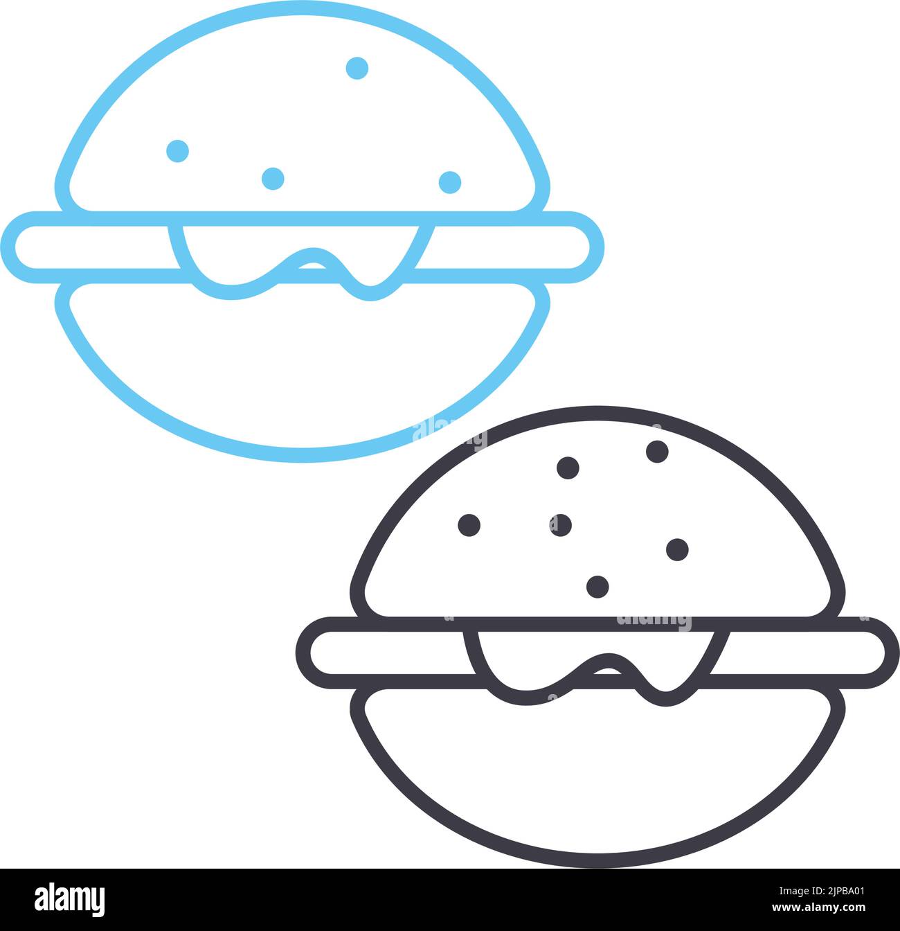 ham burger line icon, outline symbol, vector illustration, concept sign ...