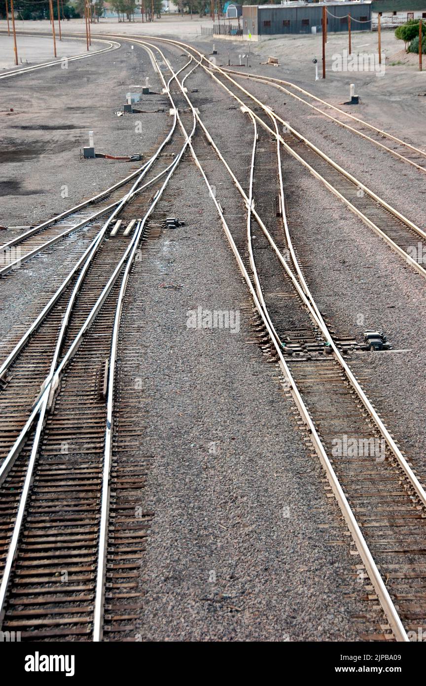 Locomotive remote controlled cab unoccupied Railroad train yard with ...