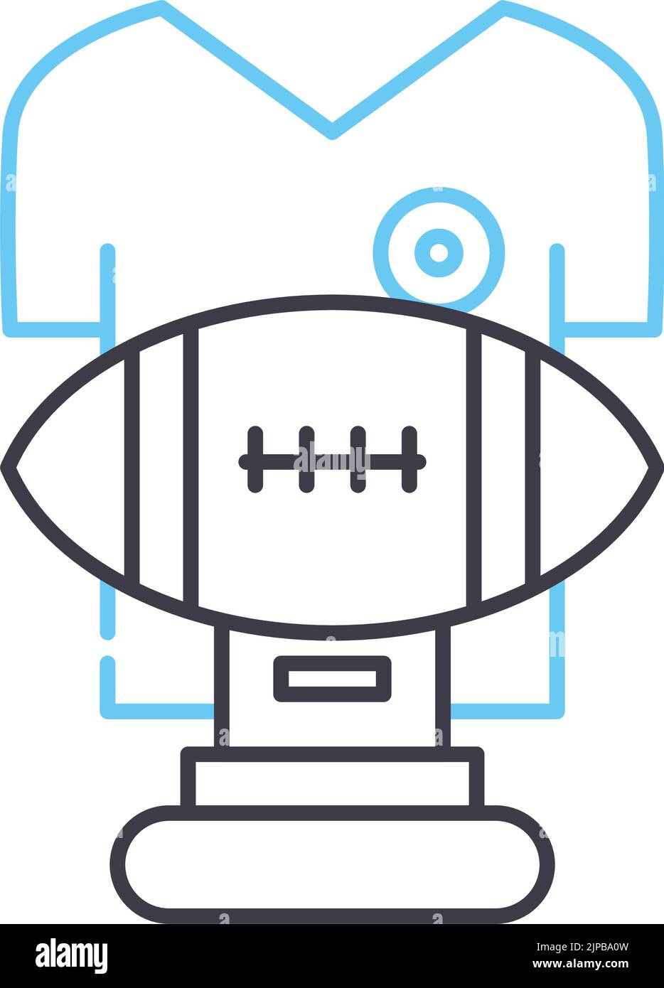 rugby line icon, outline symbol, vector illustration, concept sign ...