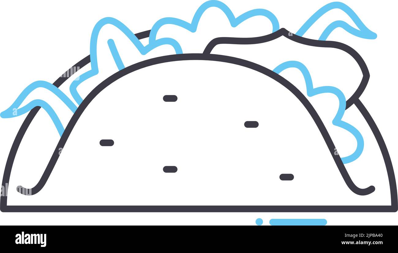 tacos line icon, outline symbol, vector illustration, concept sign ...