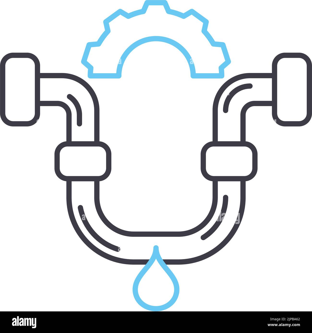 sanitary system line icon, outline symbol, vector illustration, concept ...