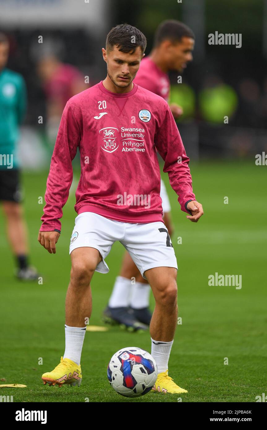 Liam Cullen #20 of Swansea City during the pre-game warmup Stock Photo ...