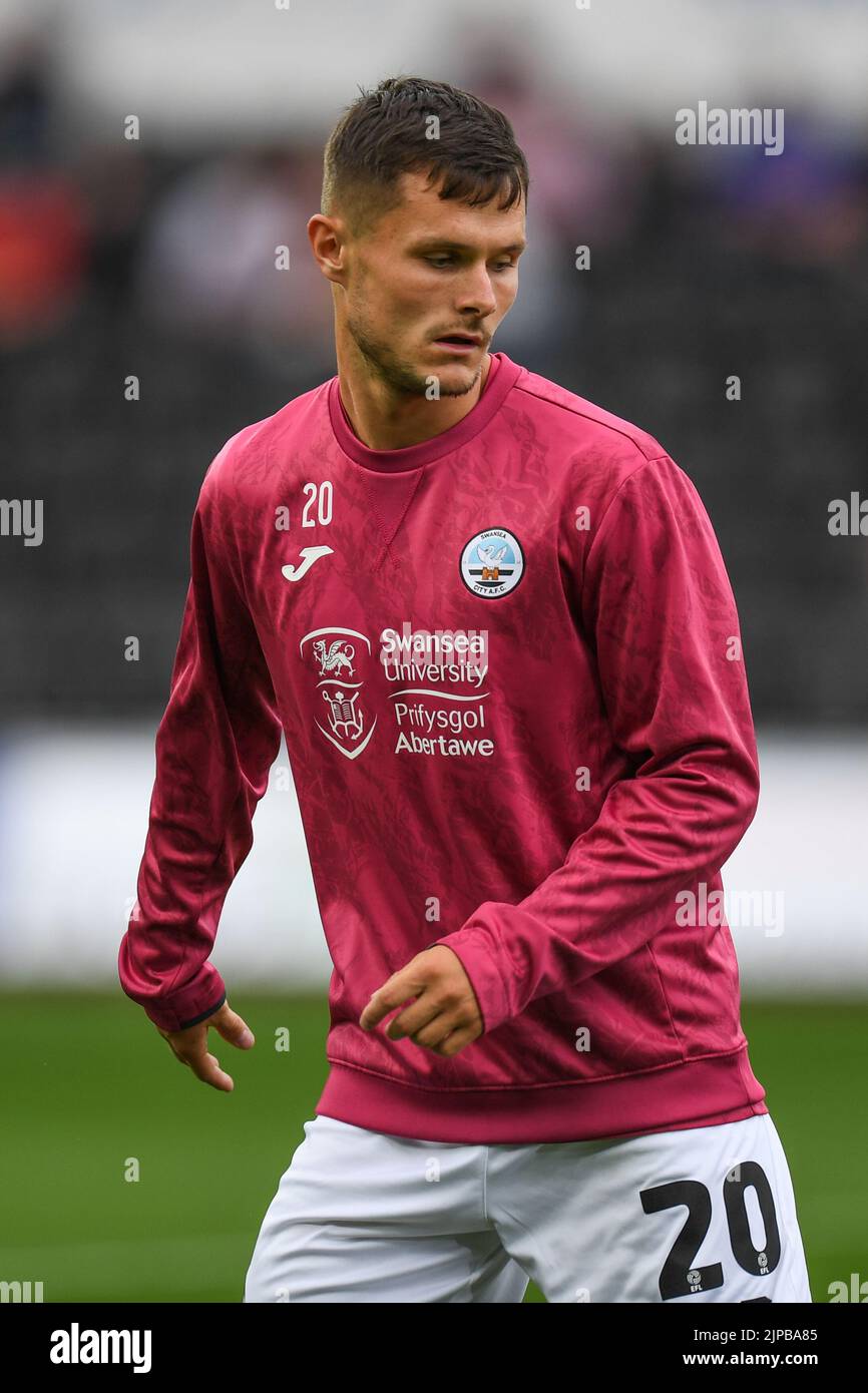 Liam Cullen #20 of Swansea City during the pre-game warmup Stock Photo ...