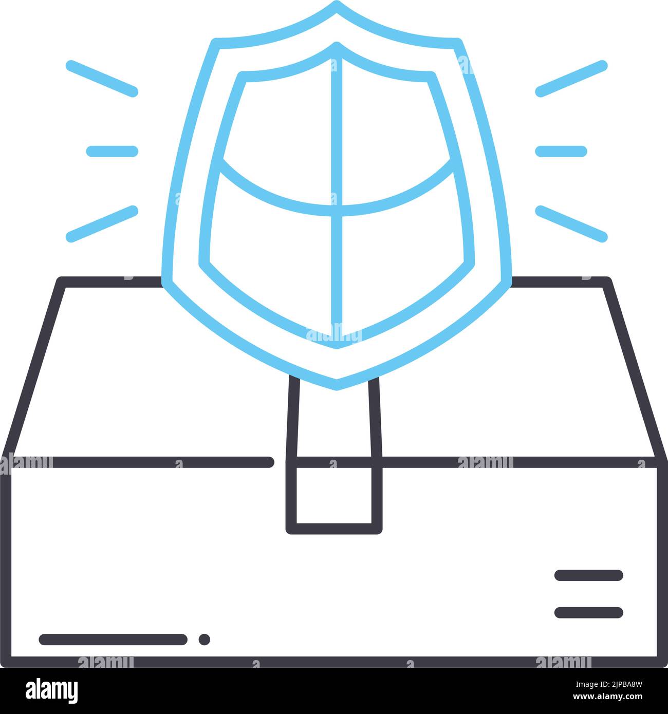 protected product line icon, outline symbol, vector illustration ...