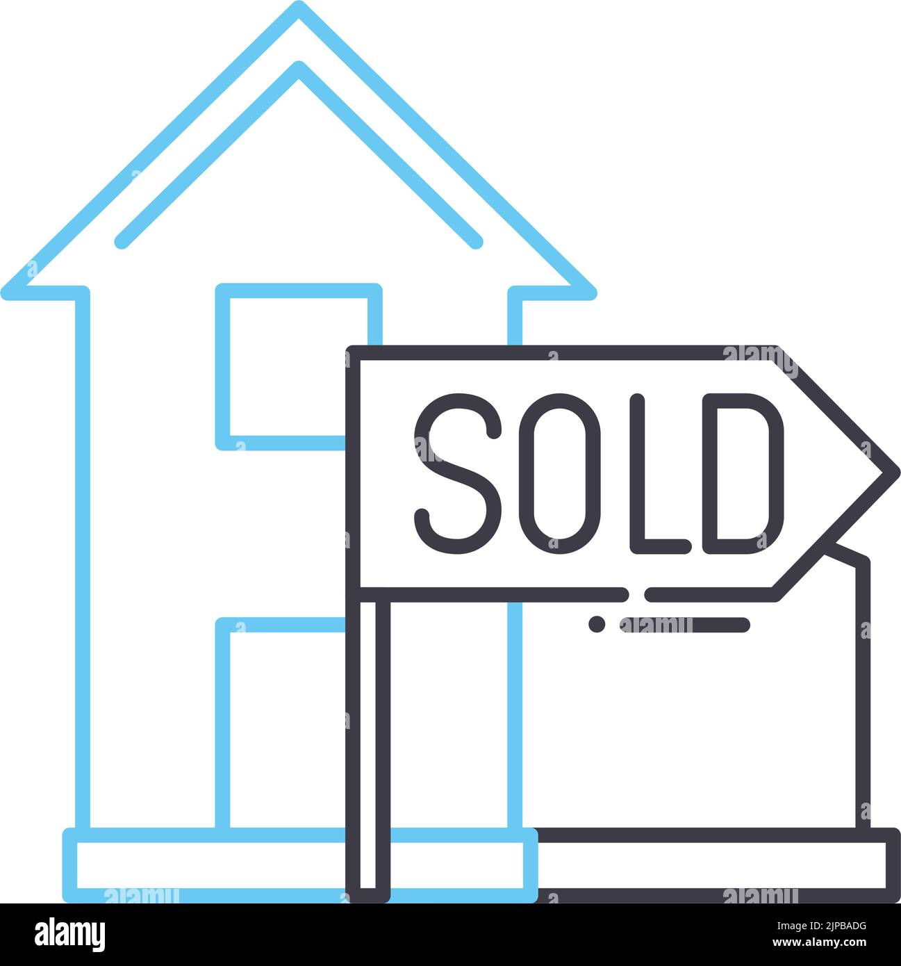 sold line icon, outline symbol, vector illustration, concept sign Stock ...