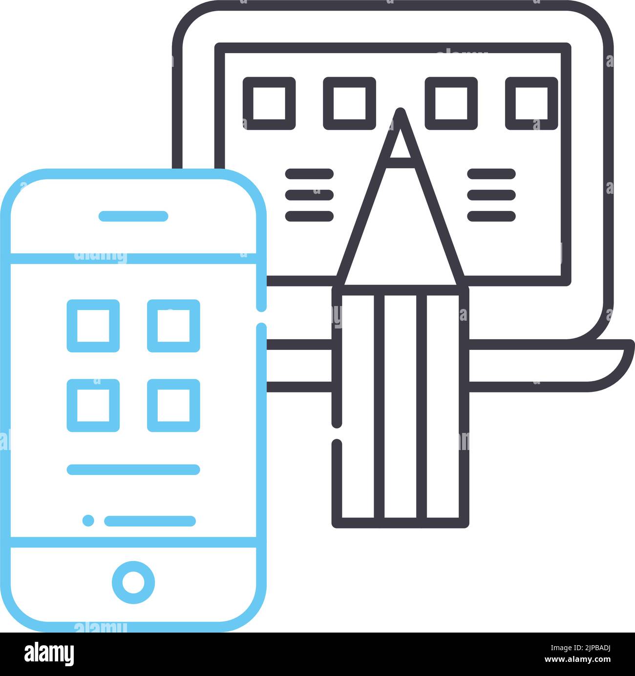 ui ux design line icon, outline symbol, vector illustration, concept ...