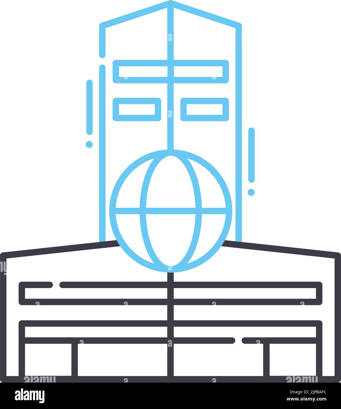 global office line icon, outline symbol, vector illustration, concept ...