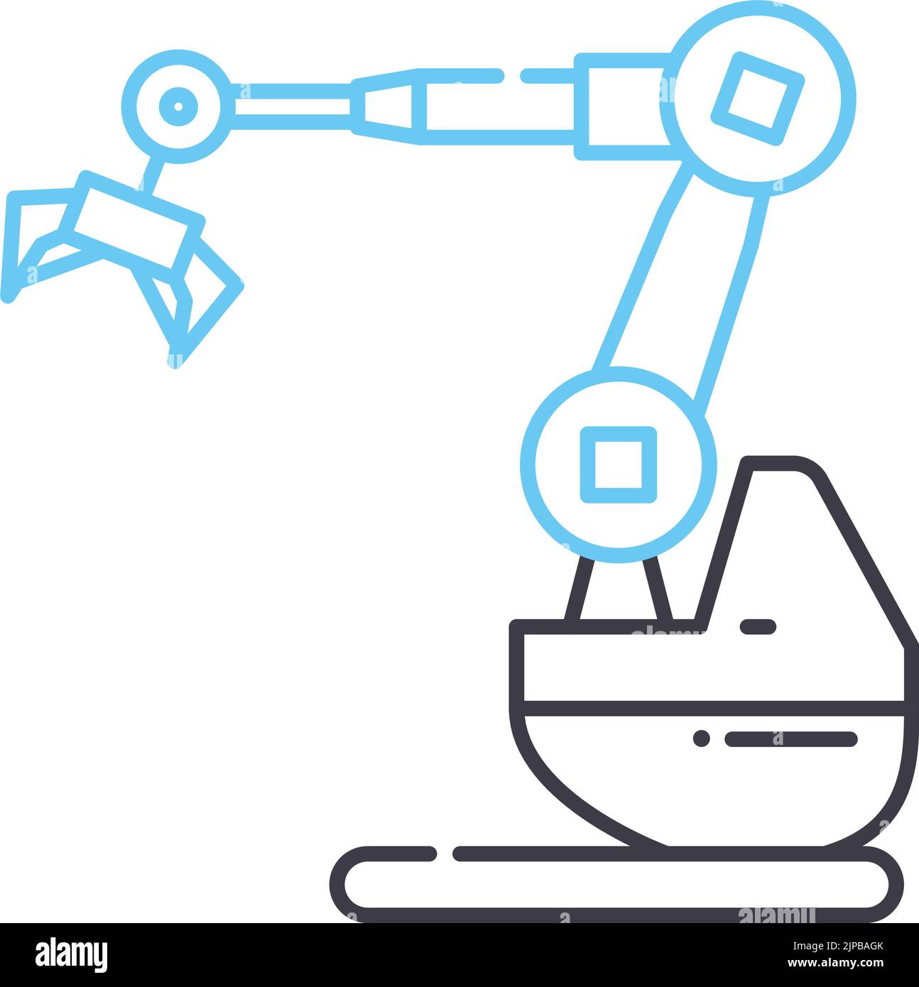 robotic arm line icon, outline symbol, vector illustration, concept sign Stock Vector Image ...