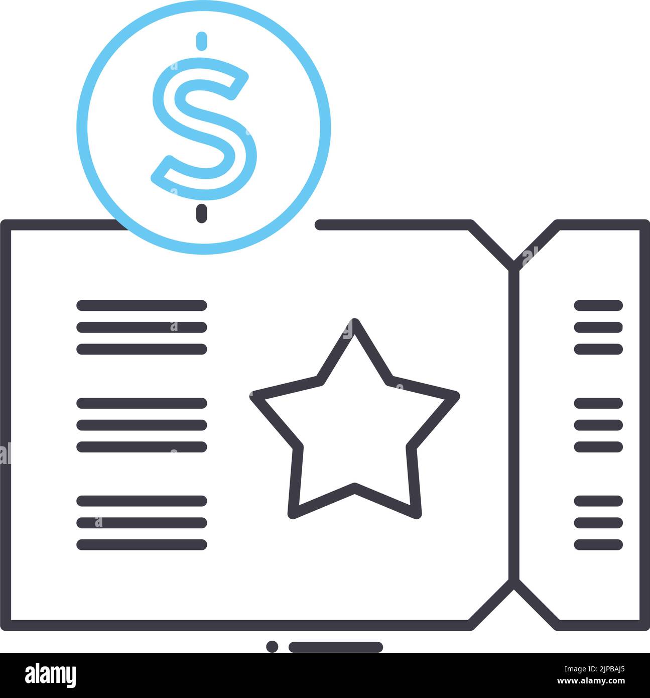 ticket line icon, outline symbol, vector illustration, concept sign ...