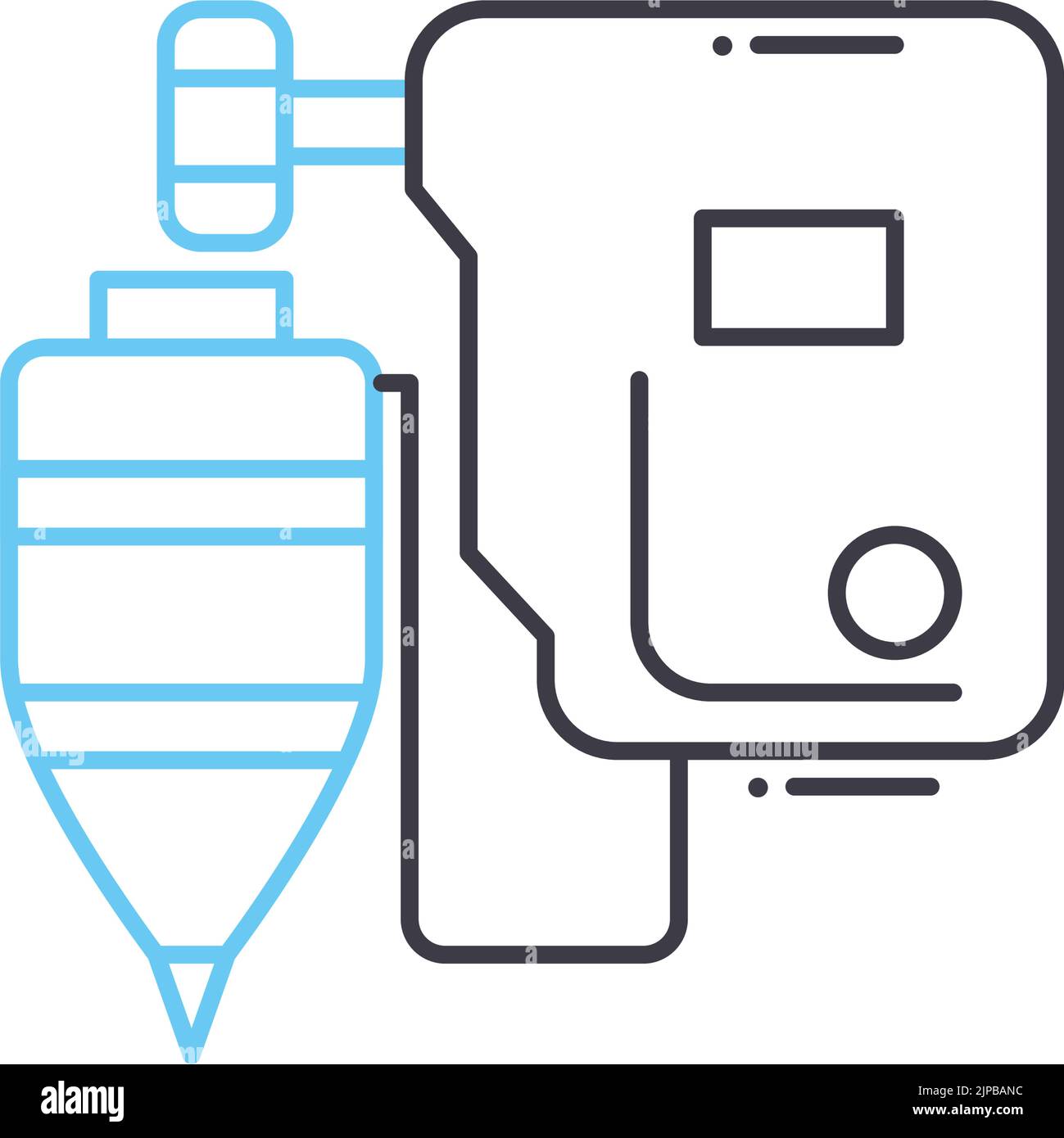 magnetic plumb line icon, outline symbol, vector illustration, concept ...