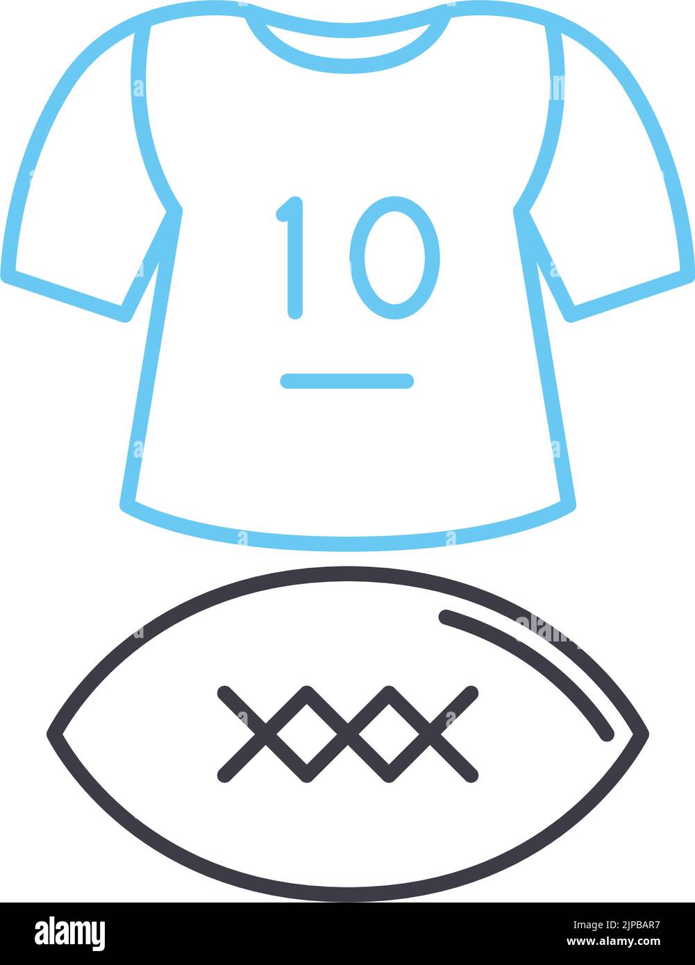 rugby line icon, outline symbol, vector illustration, concept sign ...