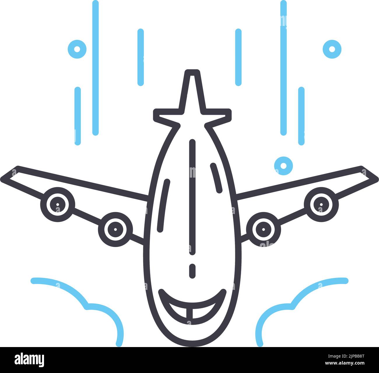 plane line icon, outline symbol, vector illustration, concept sign ...