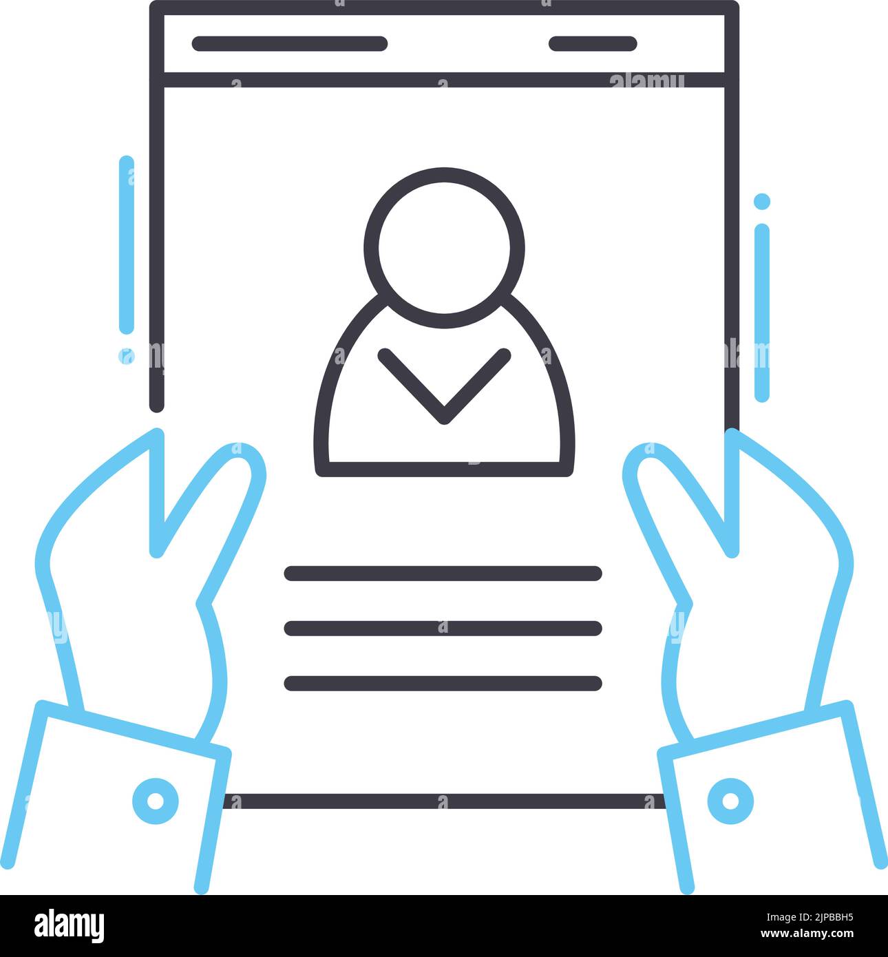 recruitment line icon, outline symbol, vector illustration, concept ...