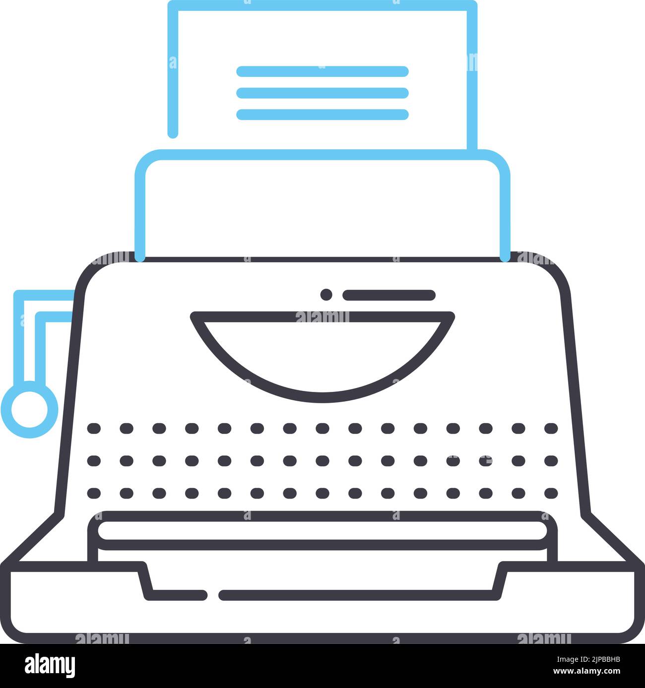 typewriter line icon, outline symbol, vector illustration, concept sign ...