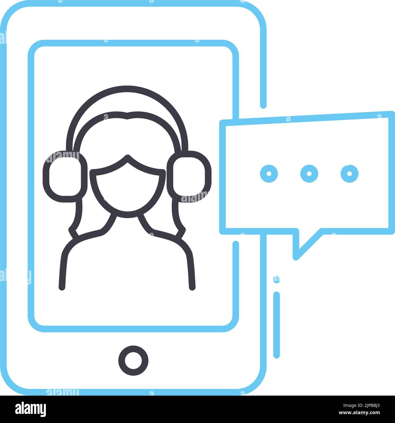 Mobile Service Line Icon Outline Symbol Vector Illustration Concept Sign Stock Vector Image