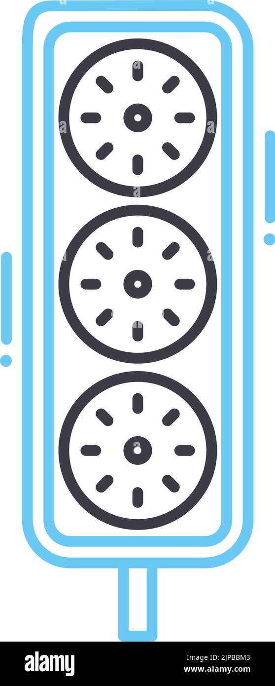 traffic lights line icon, outline symbol, vector illustration, concept ...