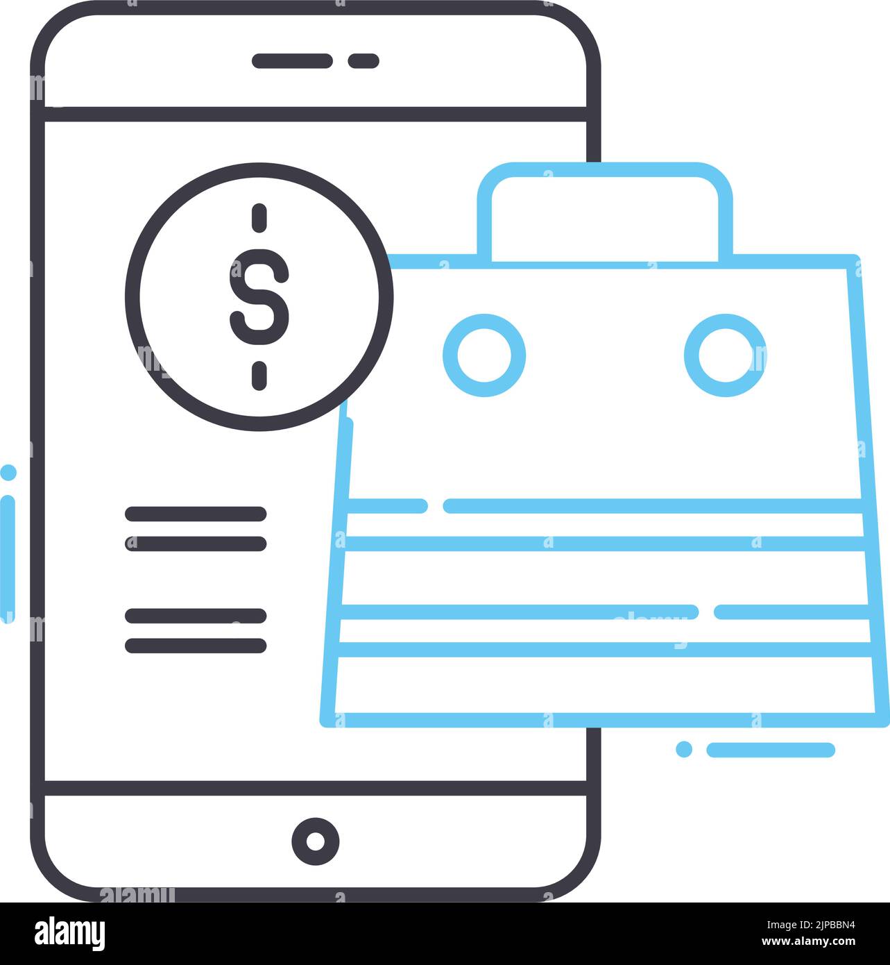 shopping line icon, outline symbol, vector illustration, concept sign ...