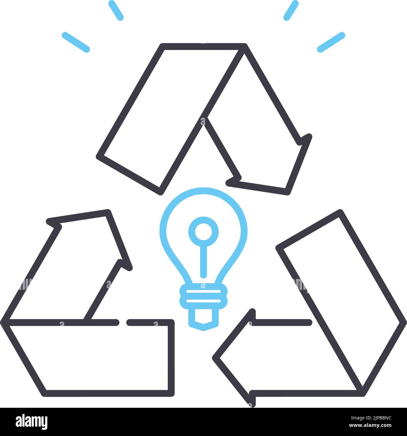 recycling concept line icon, outline symbol, vector illustration ...