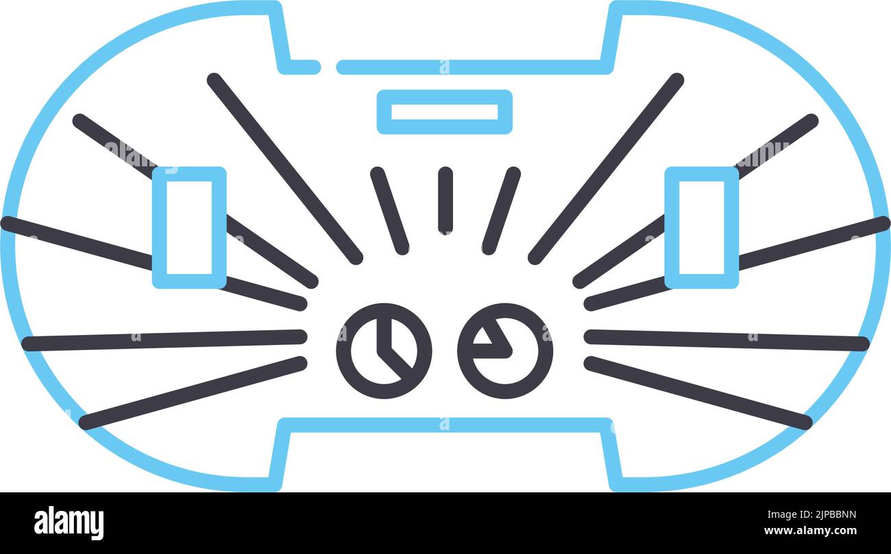 volumetric display line icon, outline symbol, vector illustration ...