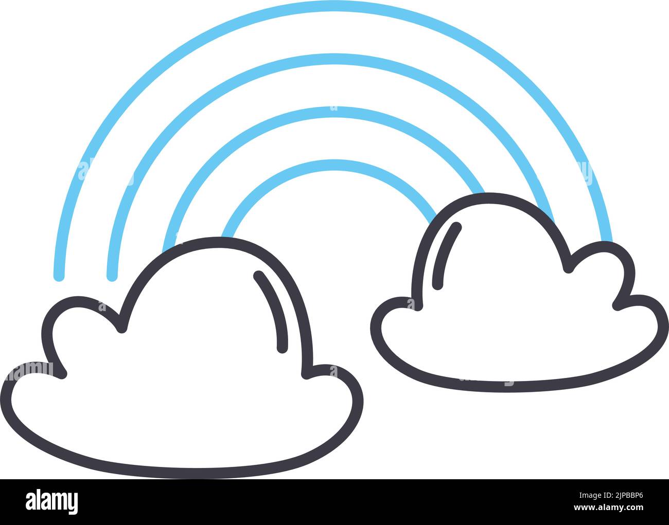rainbow line icon, outline symbol, vector illustration, concept sign ...