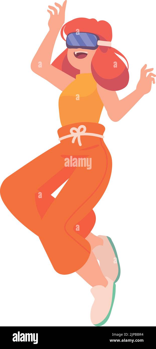 Illustration woman using vr Stock Vector Images - Alamy