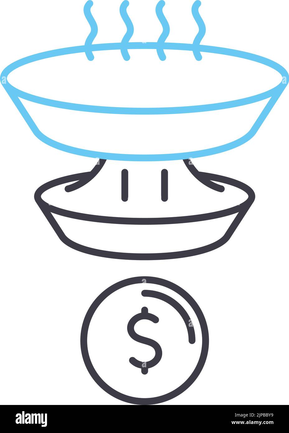 sales conversion funnel line icon, outline symbol, vector illustration ...
